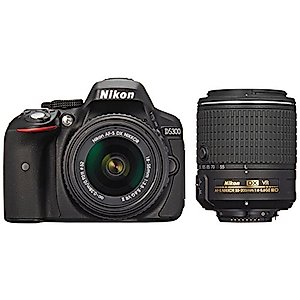 Nikon D5300 24.2 MP CMOS Digital SLR Camera Double Zoom Lens Kit with 18-55mm f/3.5-5.6G ED VR II + 55-200mm f/4.5-5.6G - International Version (No Warranty)