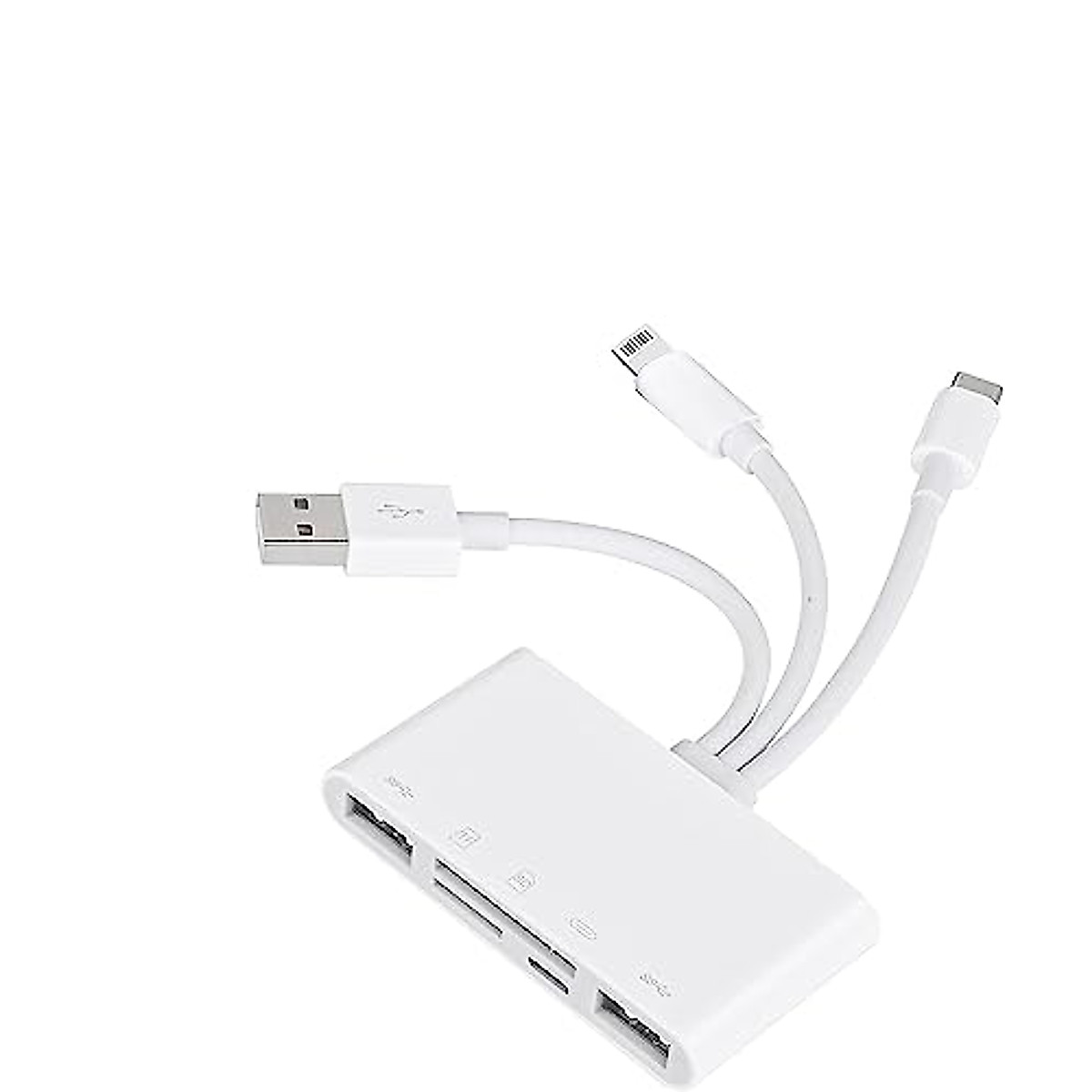 [Apple MFi Certified] 5-in-1 Memory Card Reader, iPhone/iPad USB OTG Adapter & SD Card Reader, USB C and USB A Devices with Micro SD & SD Card Slots, SDHC/SDXC/MMC, Plug and Play for iOS and Android