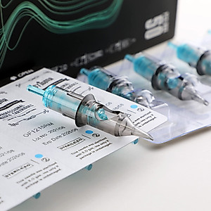 STIGMA Aquamarine Knight Tattoo Cartridge Needles 50pcs Assorted Sizes 0.35mm RL+RM (1203RL 1205RL 1207RL 1209RM 1215RM) Round Liner/Round Magnum EN02B-50KIT-X