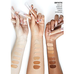Kaja Liquid Concealer - Don't Settle | Buildable, Lightweight, Light-to-medium Coverage, Color-correcting, 03 Mooncake, 0.21 Oz