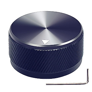 mxuteuk Black Guitar Knob Aluminum Alloy Potentiometer Control Knob Volume Audio Electric Guitar Bass Knob Screw Type 34 x 17mm (d*h) KNOB-06-34BK
