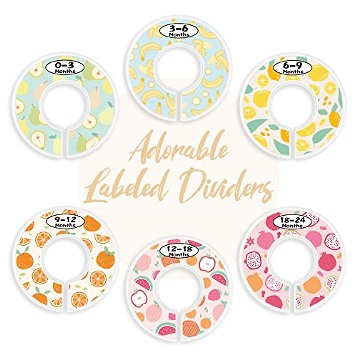 Rose Gold Baby Velvet Hangers 30 Pcs & 6 Closet Organizer Dividers, Non-Slip Kids Hangers, Yellow