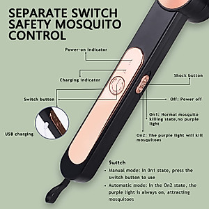 Electric Fly Swatter Racket, 4 in 1 Multifunctional Foldable Wall Mounted Electric Fly Swatter, USB Rechargeable Mosquito Zapper with 3-Layer Safety Mesh, Bug Zapper (1PC)