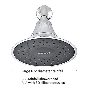 VivaSpring Filtered Shower Head FSH25-CB in Chrome Finish with Obsidian face and Wide Rain Spray | for softer skin and hair | 6 month filter FF-15 | Certified Filtration