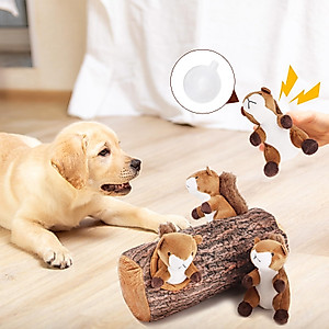 IFOYO Hide and Seek Dog Toys, 2 in 1 Interactive Plush Dog Toy, Stimulating Squeaky Pet Enrichment and Puppy Toys for Small and Medium Dogs