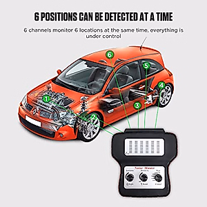 Chassis Ear Automotive Engine Noise Finder Tool, 6 Channel Chassis Ears Sound Detector Identify the Troubling Engine Noises (Over-Ear Headphones)