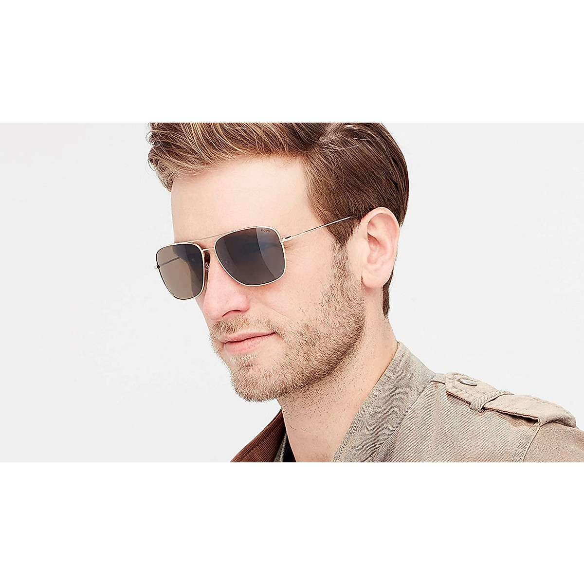 Revo Sunglasses Harbor: Polarized Lens Filters UV, Metal Navigator Frame, Gold Frame with Terra Lens