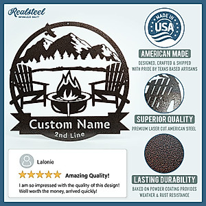 RealSteel, Custom Signs Outdoor Metal, Wall Art, Personalized Wedding or Anniversary Name Sign, Porch Garden Art, Campfire Monogram