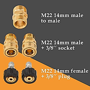 M MINGLE Pressure Washer Hose 50 FT x 1/4" - Replacement Power Wash Hose with Quick Connect Kits - High Pressure Hose with M22 14mm Fittings - 3600PSI