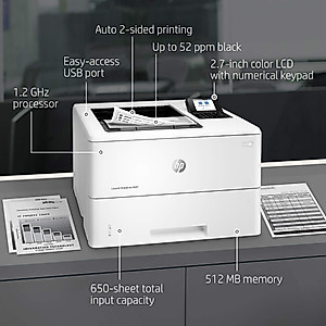 HP LaserJet Enterprise M507dn Monochrome Printer with built-in Ethernet & 2-sided printing (1PV87A) White