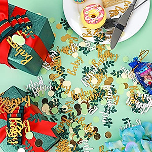 Thinp Confetti Tissue Sprinkle Confetti Dount Baby Shower Decorations Confetti Champaign Gold Ivory Sage Green Table Scatter Confetti for Ice Cream Theme Party Birthday Party Wedding Decoration 20g