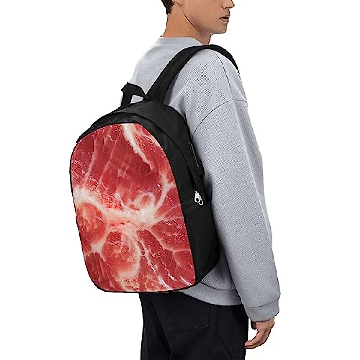 ZEYUANKA Raw Meat Backpack,Unisex Lightweight Travel Laptop Backpack 17 in Bookbag Daypack