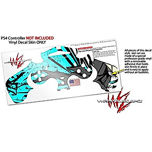 WraptorSkinz Vinyl Decal Skin Compatible with Sony PS4 Controller PlayStation 4 Original Slim and Pro Baja 0040 Neon Teal (Controller NOT Included)