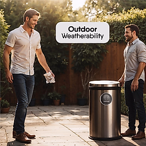 Trash and Recycle Magnets for Kitchen Cans and Recycling Bins, Dual Trash and Recycle Magnet for Garbage Cans, 2 Silver Round Magnetic Sticker, 5.5 x 5.5 Inch Home Outdoor Waste Bin