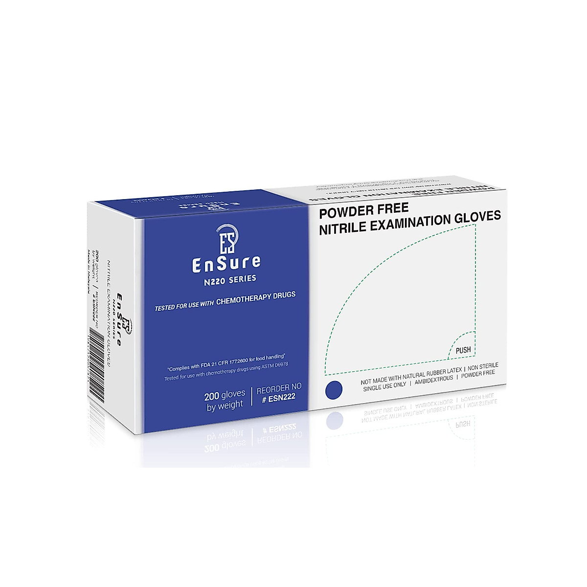 Nitrile Exam Medical Disposable Gloves, Chemo Rated, Powder Free, Latex Free, Non Sterile, 200 Count, 3 Mil, Dental, Food Safe, Light Duty, Textured Tips (Medium, 200)