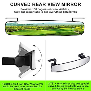 BETOOLL 16.5" Golf Cart Rear View Mirror Fits for EZGO, Yamaha, Club Car