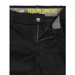 Lee Men's Performance Series Extreme Comfort Canvas Relaxed Fit Cargo Pant, Black, 38W x 30L