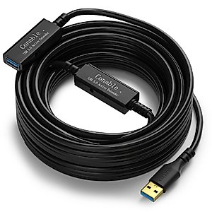 USB 3.0 Active Extension Cable 30 Feet, Long USB Type-A Male to Female Extender Cord, Built-in 2 Signal Booster Smart Chips, 5Gbps Transfer, for Printer, Xbox, Webcam, VR, Hard Drive, USB Hub and More