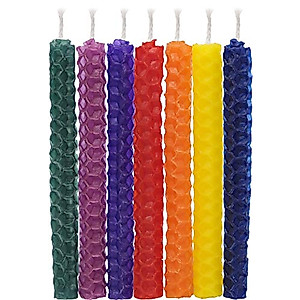 The Dreidel Company Hanukkah Candles Natural Honeycomb Beeswax - Multi-Color - 4.5"