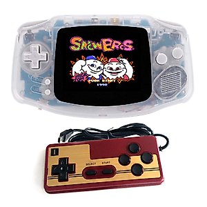 DREAMHAX Two Players Retro Game Console + Game Pad, with 2.8 Inch Screen 400 Retro Games, Double Players Rechargeable TV Connectable, Handheld Game Console Video Games (White)