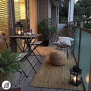 EventStable French Bistro Folding Table and Chair Set - Durable Folding Wood Table Bistro Set - Bistro Patio Set for Outdoor Garden Backyard Porch