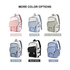 coowoz School Bag Lightweight Casual Daypack College Laptop Backpack for Men Women Water Resistant Travel Rucksack for Sports High School Middle Bookbag for girls(Gray Green white)