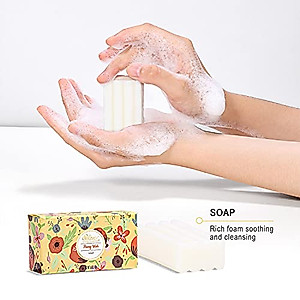 Gift Set - Lotion Sets for Women Gift, Peony Wish Body Cream Gifts Set, Include Hand Cream, Foot Cream, Soap, Scented Candle, Gift Sets for Women