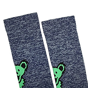 SEC.119 Grateful Dead Novelty Socks | Dancing Bear Navy | Athletic Socks | Crew Socks | Officially Licensed Apparel