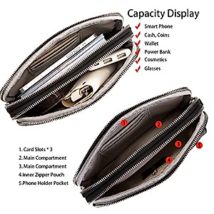 Herald Small Cell Phone Crossbody Bag for Women, Quilted Shoulder Handbag Clutch Wristlet Purse with Credit Card Slots (Green)