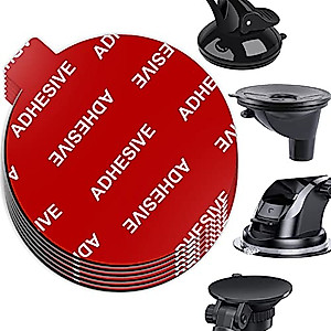 AZXYI 6 PCS Windshield Mount Adhesives for Suction Cup Mount, 80mm( 3.15 inches) Circle Double-Sided Sticker Pads for Dashboard Mounting Disk and Windshield Camera, GPS, Car Phone Mount