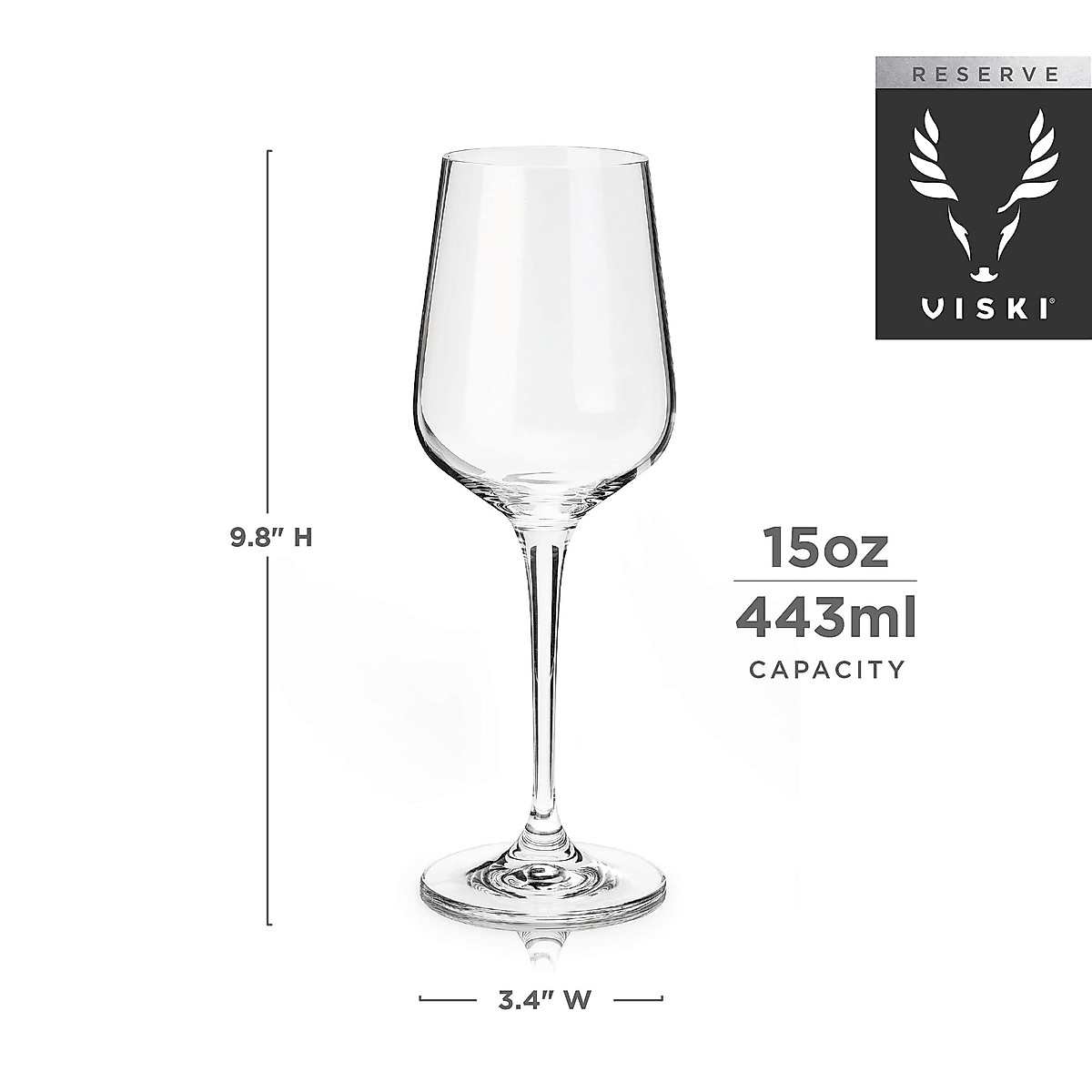 Viski Crystal Chardonnay Glasses - European Crafted White Wine Glasses Set of 4-6oz Stemmed Chardonnay Wine Glass for Wedding or Anniversary and Special Occasions Gift Ideas