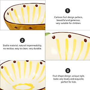 NOLITOY Soup Bowls Soup Bowls Ceramic Salad Bowl Fruit Shaped Fruit Bowl Big Mixing Bowl Serving Bowl Serving Salad Popcorn Dips Condiments Snack Oatmeal Yellow Oatmeal Bowl Glass Mixing Bowls