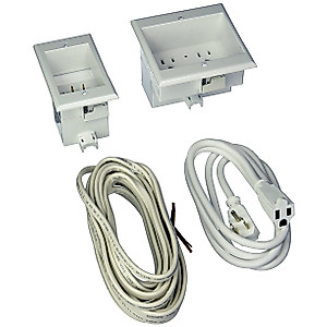 PowerBridge TWO-PRO-H2 Dual Outlet Recessed In-Wall Cable Management System and Two 10-Foot High-Speed HDMI Cables (Latest Standard) Bundle