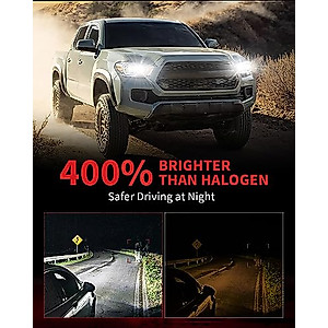 LASFIT H11 LED Bulbs, 2023 Upgrade H8 H9 H16 LED Light Bulbs 6000LM Super Bright Conversion Kit Plug and Play, Non-Polarity-2 Bulbs