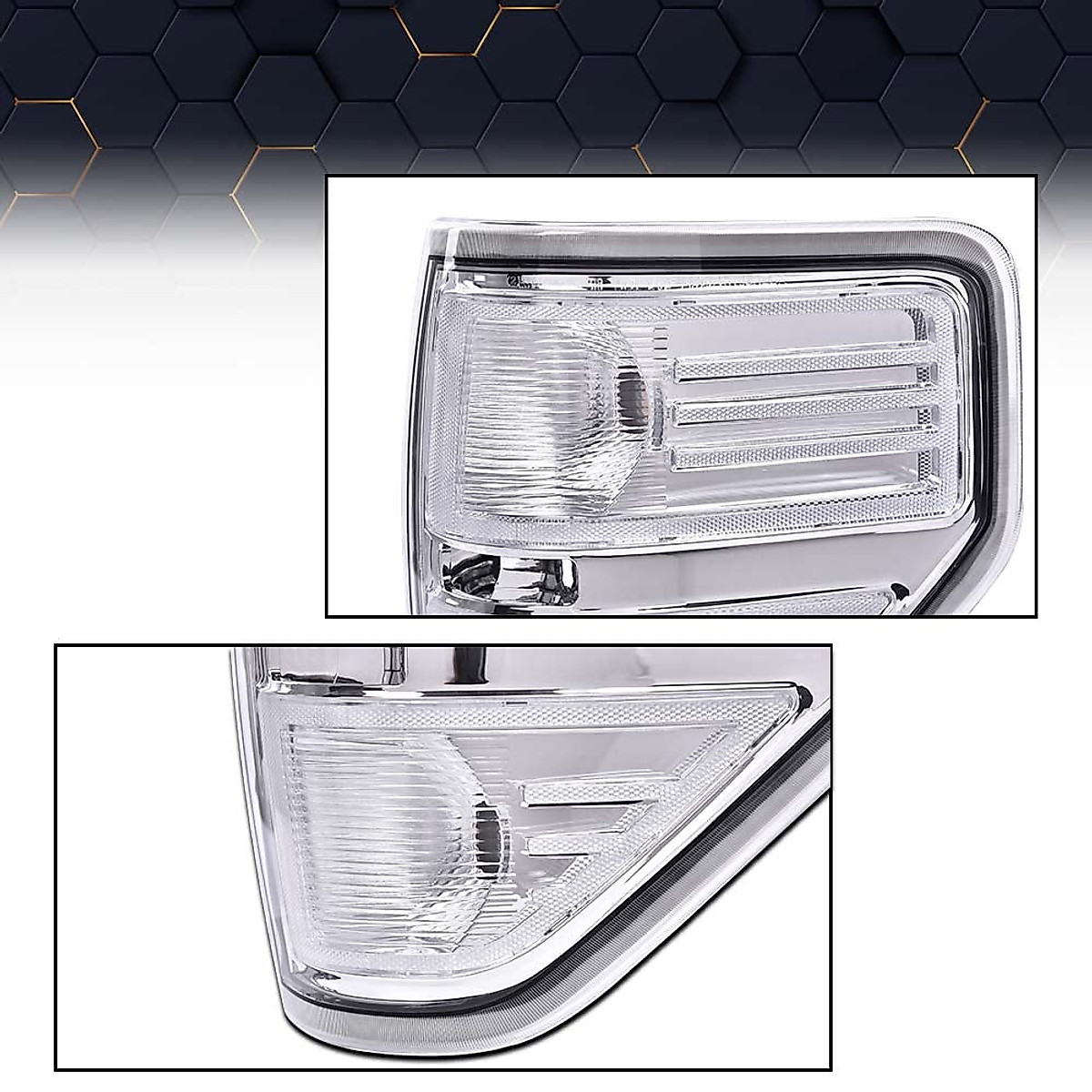 PIT66 Tail Lights Rear Lamps,Compatible with 2009-2014 Ford F150 (Basic Style, Black)