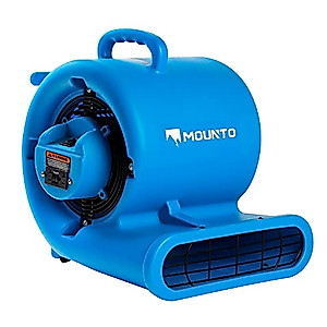Mounto 3-Speed Air Mover Blower 1/3HP 2000+ CFM Flood Dryers with GFCI Dual Power outlet