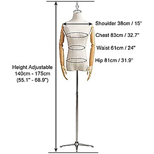 Tailors Dummy Mannequins Female Mannequin & T-Shirt Display Stand, Great for Display Large Clothing Sizes, Use for Craft Shows/Stores/Photos/Projects Dressform Mannequin