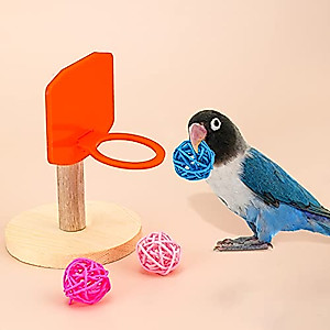 10 Pieces Bird Training Toys Parrot Training Toys Include Bowling Toy Basketball Toy Rings Shopping Cart Skateboard Bell Ball Parrot Intelligence Toys for Parakeet Cockatiel Macaw Parrot, Random Color