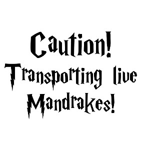 Caution Transporting Live Mandrake Vinyl Decal Sticker