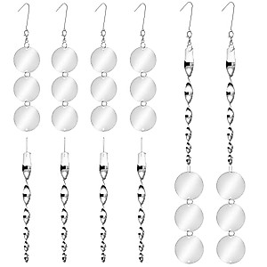 Upgraded Bird Scare Devices Set 54 Pcs Reflective Discs 18pcs Bird Scare Rods Double Sided Bird Reflectors Outdoor for Keep Birds Away Woodpeckers Pigeons from Your House Garden Boat