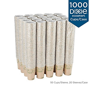 Dixie EcoSmart 16 oz 100% Recycled Fiber Hot Cup by GP PRO (Georgia-Pacific), Fits Large Lids, 2346R (CASE), 1000 Count (50 Cups Per Sleeve, 20 Sleeves Per Case)