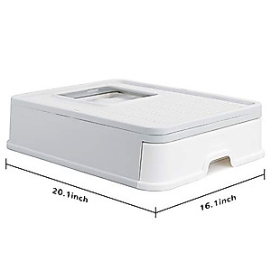 Petphabet Cat Litter Box, Square Foldable Jumbo Hooded Cat Litter Box with Plastic Scoop (Grey)