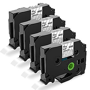 4 Clear + 6 Multicolor Label Maker Tape Replacement for Brother 12mm 0.47 Laminated TZ Tape