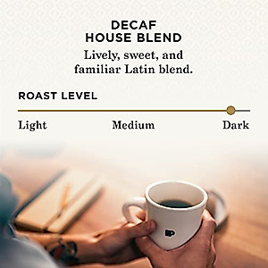 Peet's Coffee, Dark Roast Decaffeinated Coffee K-Cup Pods for Keurig Brewers - Decaf House Blend 10 Count (1 Box of 10 K-Cup Pods) Packaging May Vary