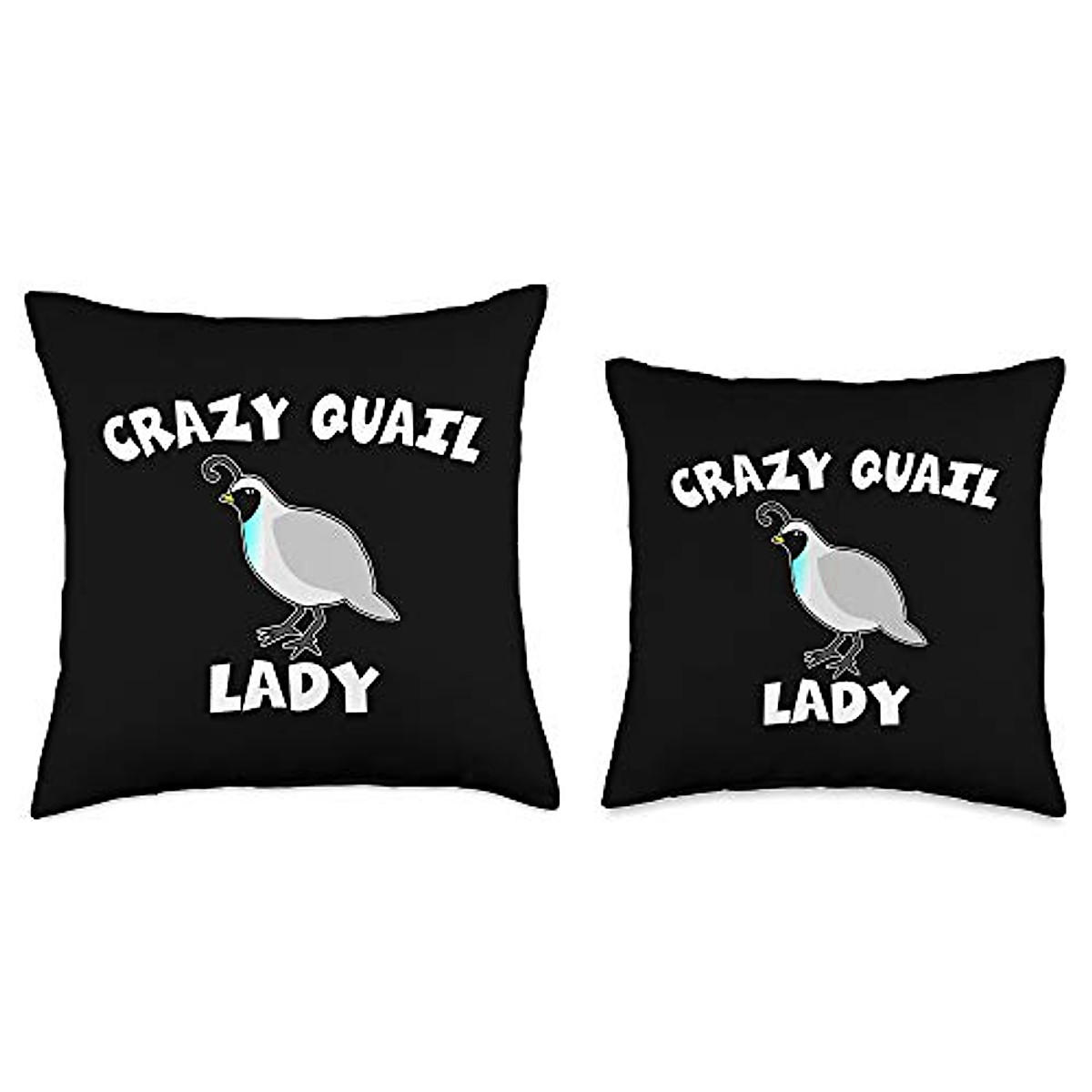 Crazy Quail Lady Apparel Co. Crazy Lady Cute Gift for Quail Lover Throw Pillow, 18x18, Multicolor