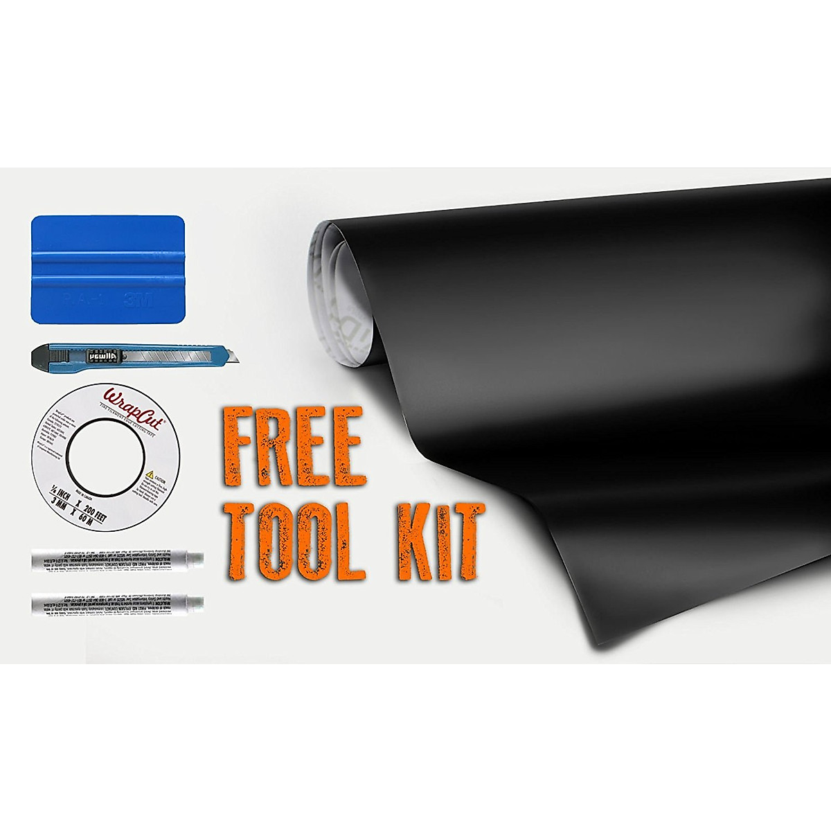 Matte Deep Black 3ft x 5ft Car Wrap Vinyl Roll with Air Release 3MIL-VViViD8