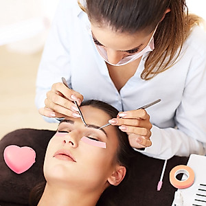 6 Rolls Eyelash Extension Tape Breathable Adhesive Lash Tape Non-woven Fabric Lash Tape with Heart-shaped Tape Dispenser Cutter, 0.5 Inch Wide, 10 Yards Long of Each