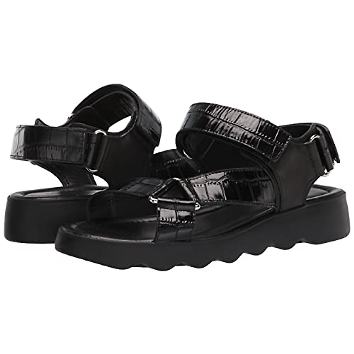 Aerosoles Women's Wave Sport Sandal, Black Croco, 8