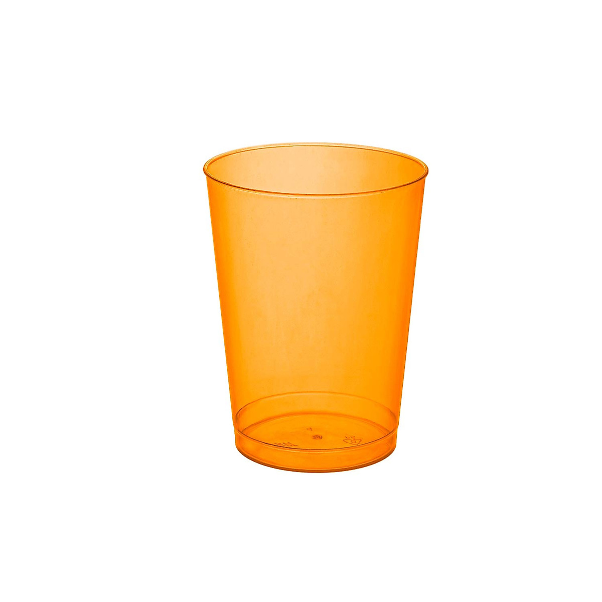 Party Essentials Hard Plastic 10-Ounce Party Cups and Tall Tumblers, Neon Orange, 25-Count