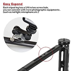 EaxanPic Aluminum Mini Tripod, Desktop Tabletop Stand Tripod for Zhiyun Smooth Q/4, Crane Plus/2,Weebill s, Ronin S/SC/RS2/RSC2, Osmo Mobile,Gimbal Handle Grip Stabilizer Tripod